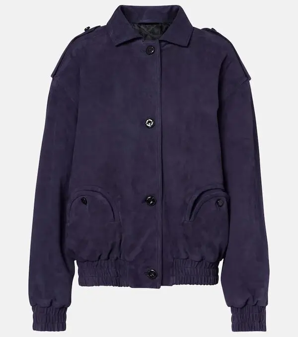 BLAZÉ MILANO Viva Charlie Suede Bomber Jacket - Blue
