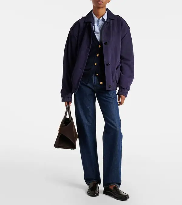 BLAZÉ MILANO Viva Charlie Suede Bomber Jacket - Blue