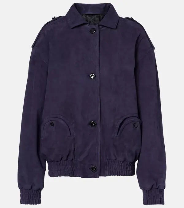BLAZÉ MILANO Viva Charlie Suede Bomber Jacket - Blue