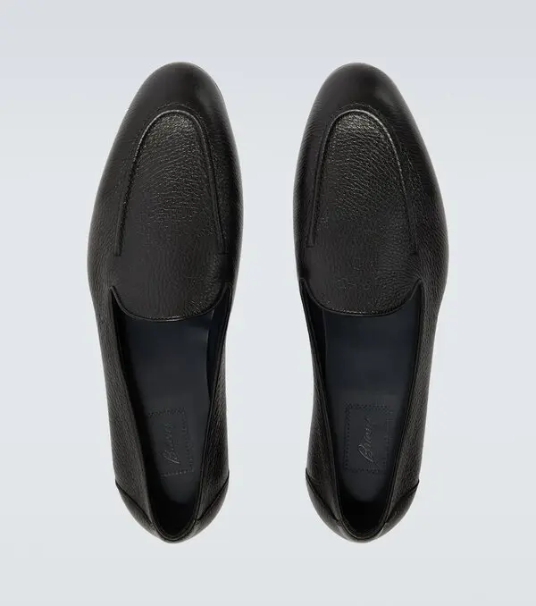 Brioni Appia Leather Loafers - Black