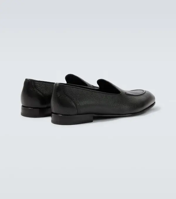 Brioni Appia Leather Loafers - Black