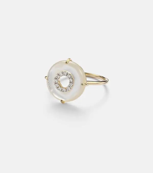 Mateo 14kt Yellow Ring With Diamond And Pearl - Gold