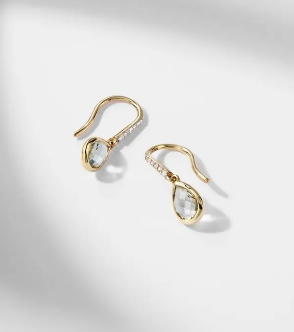 Mateo 14kt Yellow Amethyst And Diamond Earrings