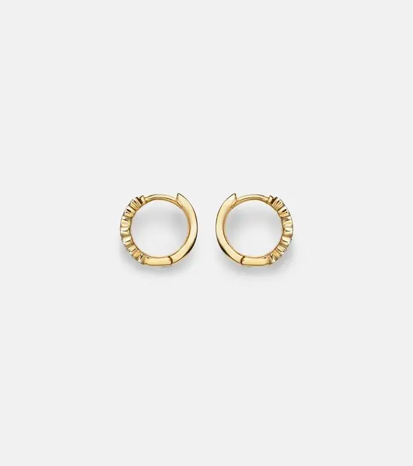 Mateo Wave 14kt Yellow Diamond Huggie Earrings - Gold