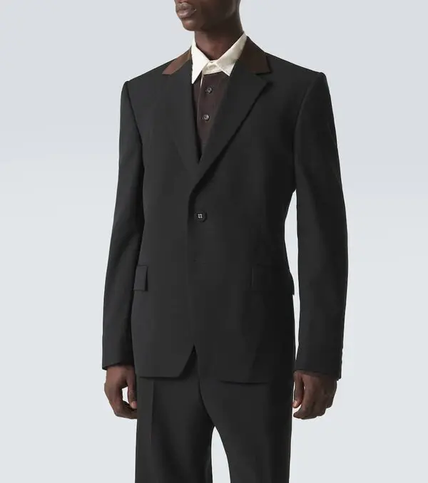 WALES BONNER Alto Satin-trimmed Virgin Wool Blazer