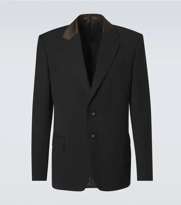 WALES BONNER Alto Satin-trimmed Virgin Wool Blazer