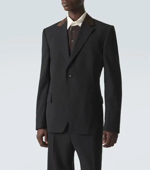 WALES BONNER Alto Satin-trimmed Virgin Wool Blazer