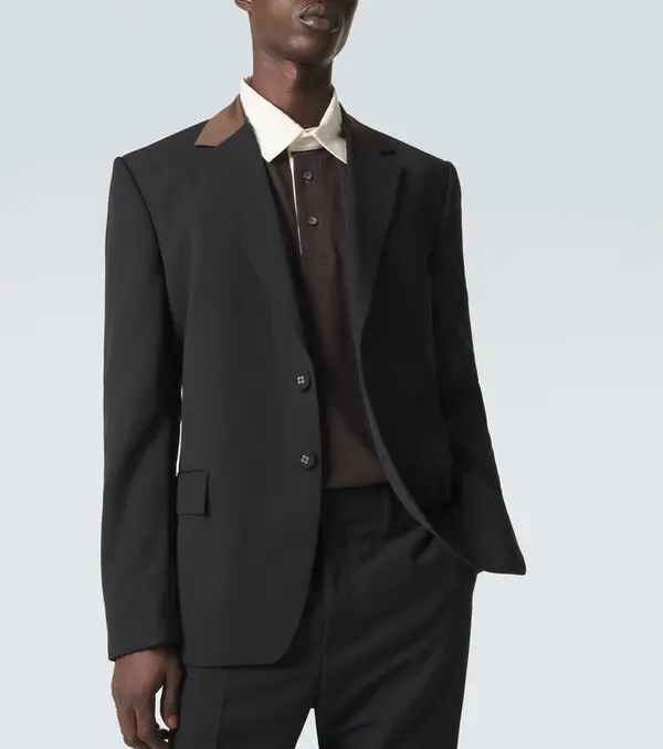 WALES BONNER Alto Satin-trimmed Virgin Wool Blazer