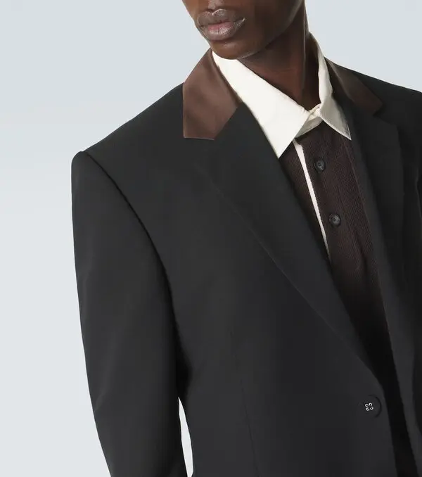 WALES BONNER Alto Satin-trimmed Virgin Wool Blazer