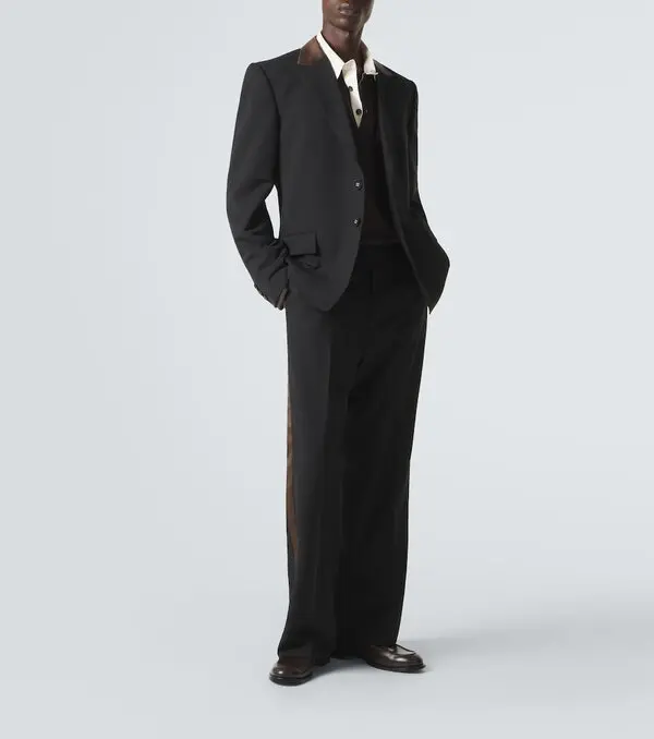 WALES BONNER Alto Virgin Wool Flared Pants