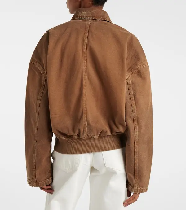 SLVRLAKE Harlem Cotton Canvas Bomber Jacket - Brown