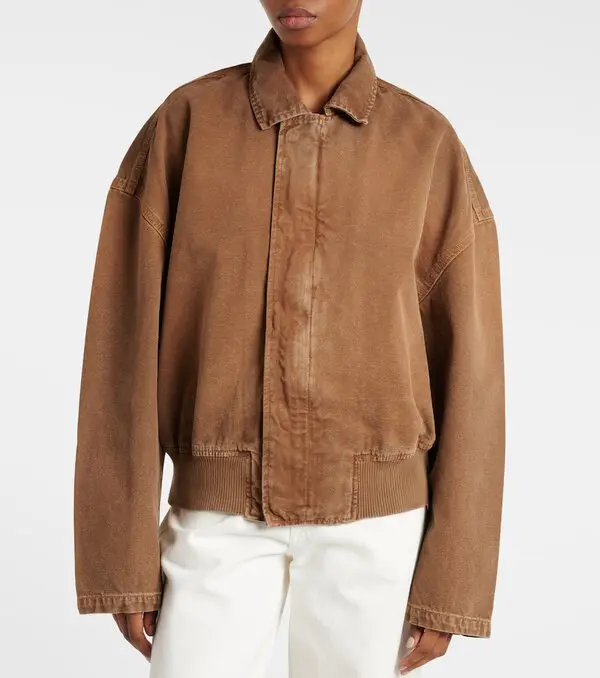 SLVRLAKE Harlem Cotton Canvas Bomber Jacket - Brown