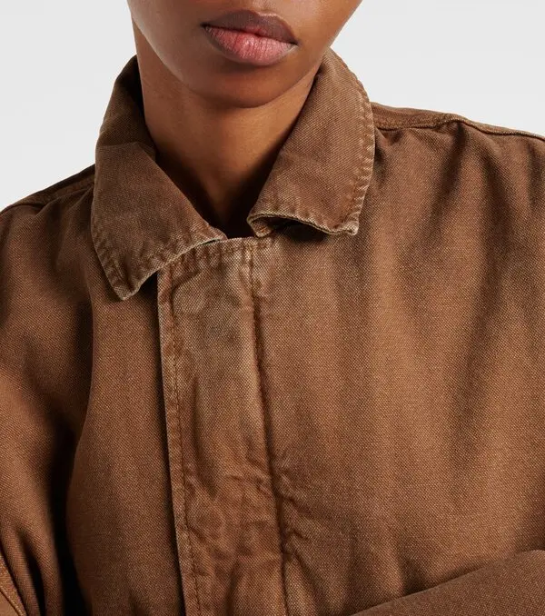 SLVRLAKE Harlem Cotton Canvas Bomber Jacket - Brown