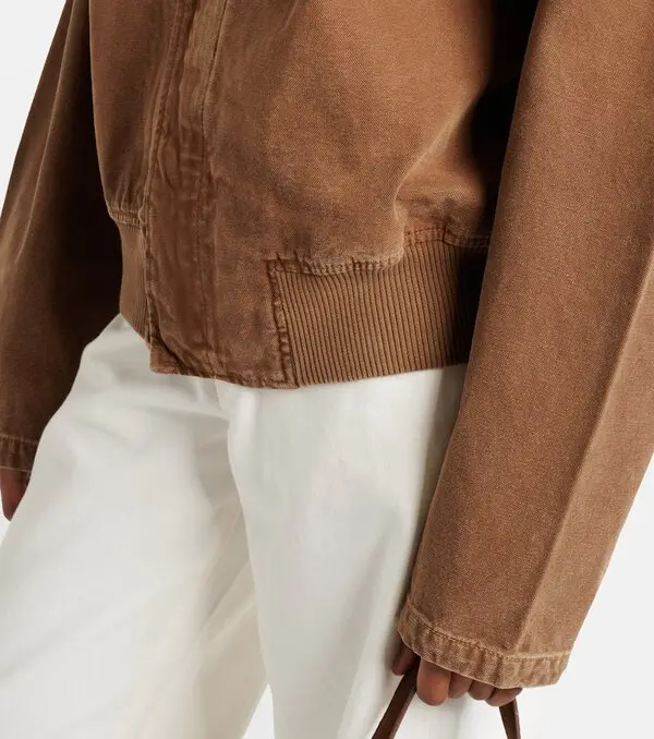 SLVRLAKE Harlem Cotton Canvas Bomber Jacket - Brown