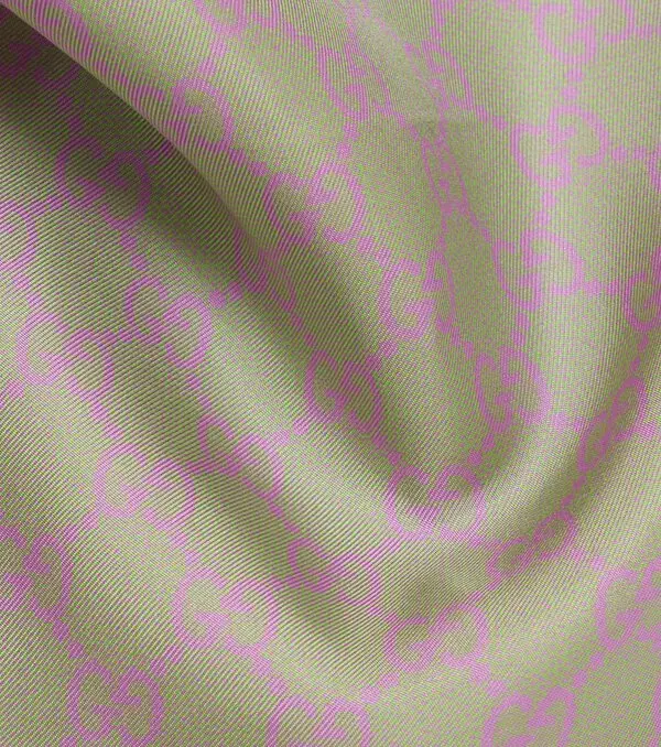 Gucci Gg Silk Twill Scarf - Pink