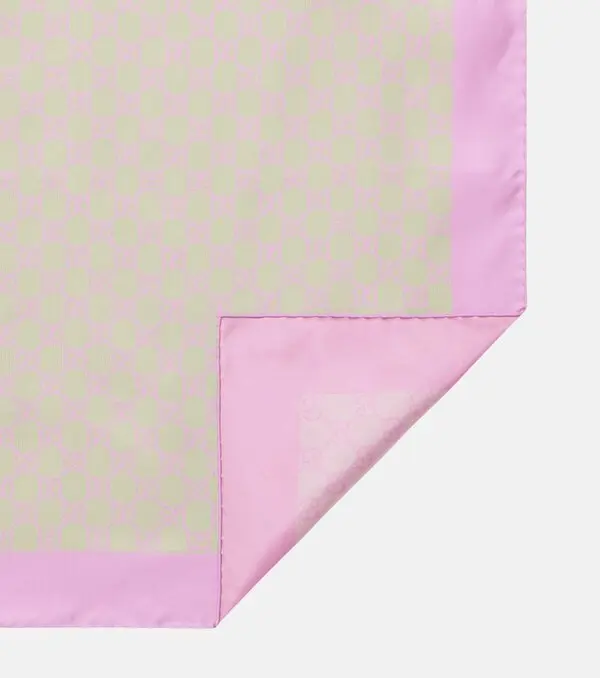 Gucci Gg Silk Twill Scarf - Pink