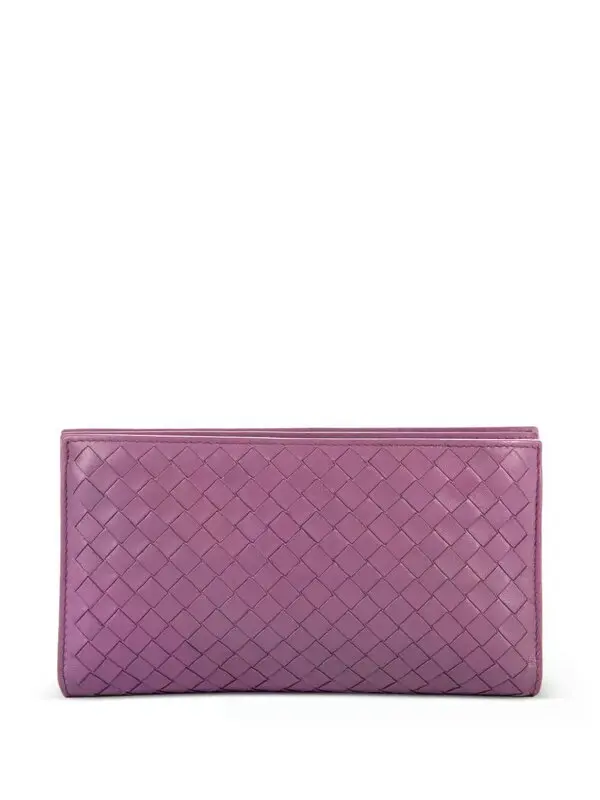 Bottega Veneta Intrecciato Woven Wallet - Purple