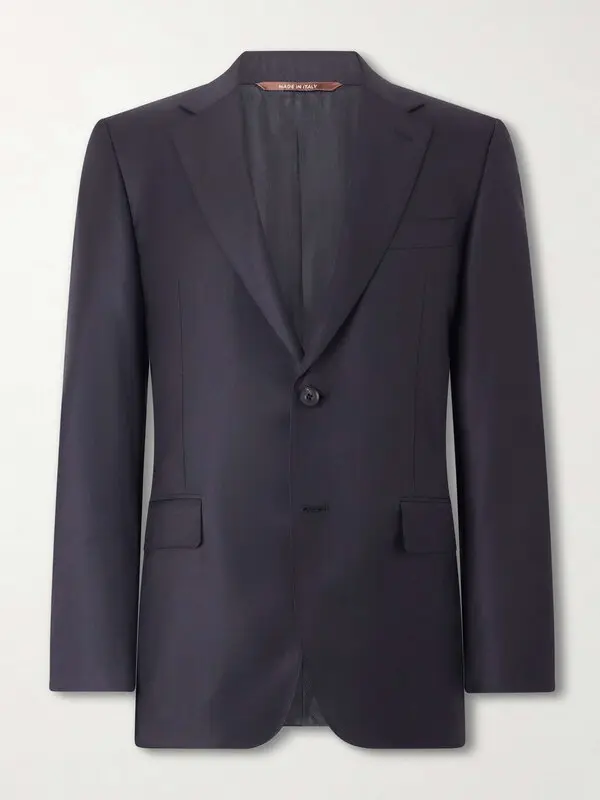 Canali Super 150s Wool Suit Jacket - Navy