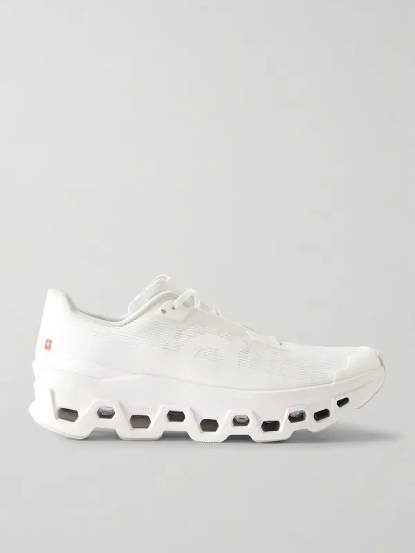On Cloudmonster Void Rubber-trimmed Mesh Sneakers - White