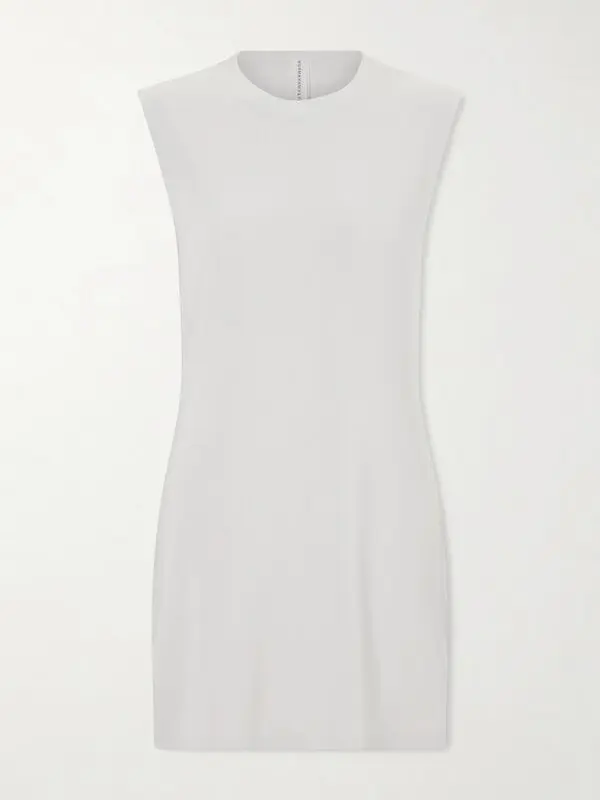 Norma Kamali Satin-crepe Mini Shift Dress