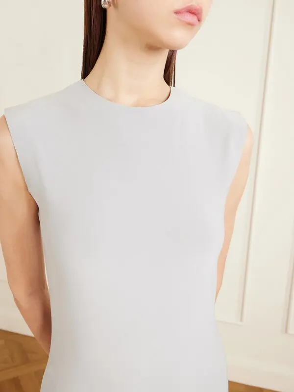 Norma Kamali Satin-crepe Mini Shift Dress