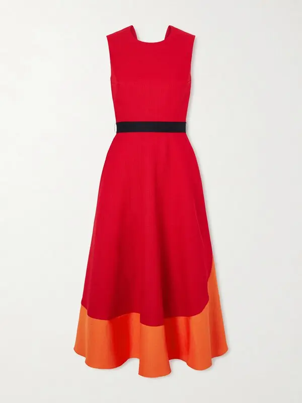 ROKSANDA Mire Belted Woven Midi Dress
