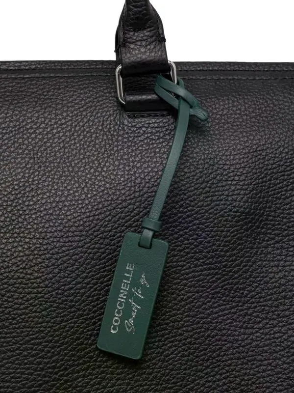 COCCINELLE Grained Leather Travel Bag With Detachable Shoulder Strap