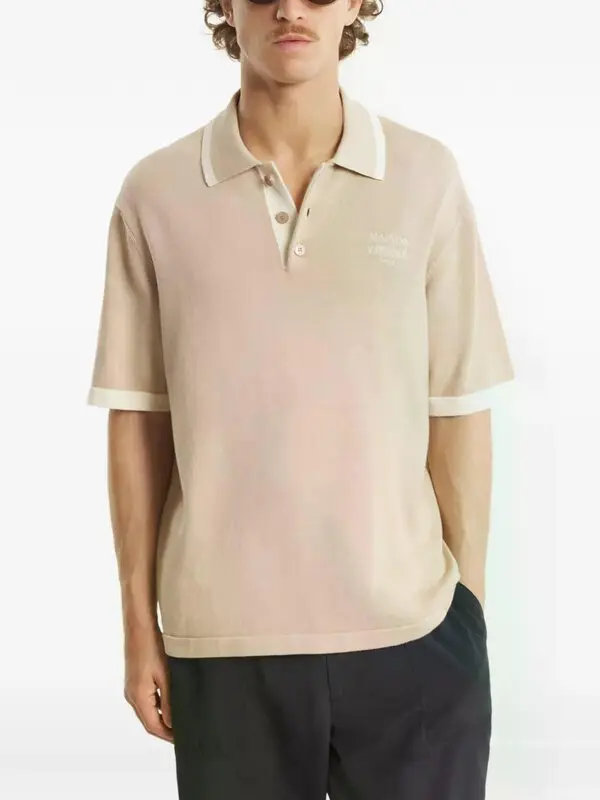 Maison Kitsuné Button-up Contrast-trim Polo Shirt