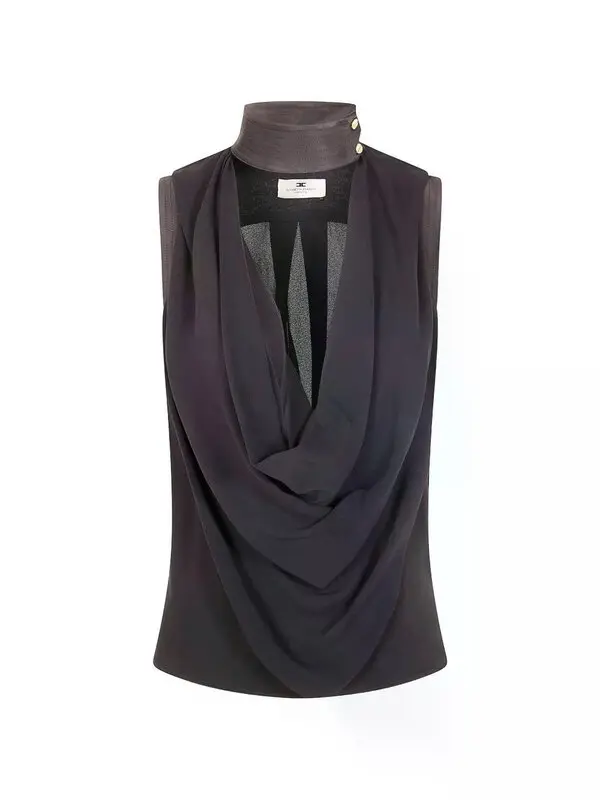 Elisabetta Franchi Sleeveless Cowl-neck Blouse - Grey
