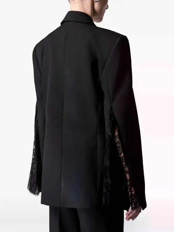 ARTICLE TEN Lace-detail Double-breasted Blazer