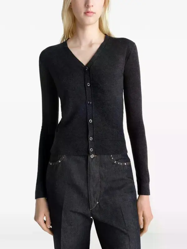LEMAIRE Lemiaire Wool V-neck Cardigan - Grey