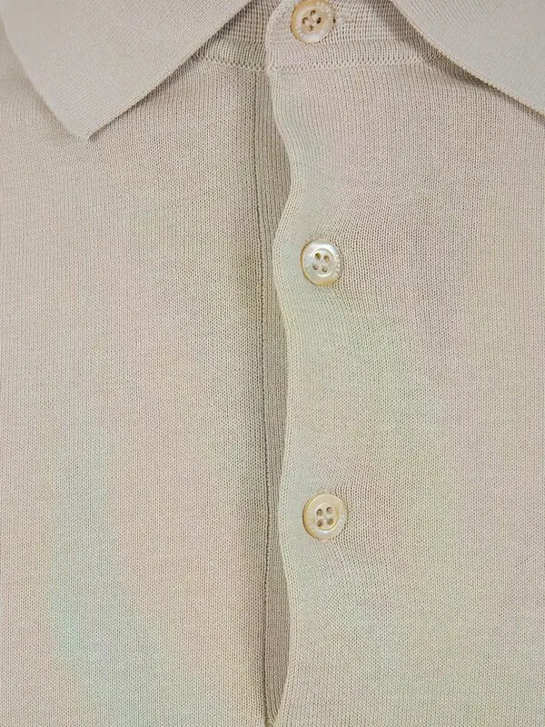 Aspesi Short-sleeve Buttoned Polo Shirt - Neutrals