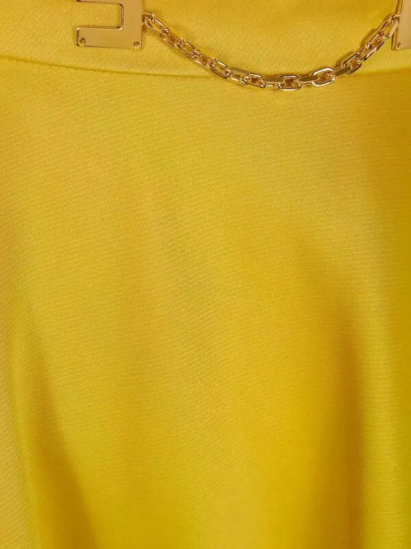 Elisabetta Franchi Midi Skirt With Logo Chain Detail