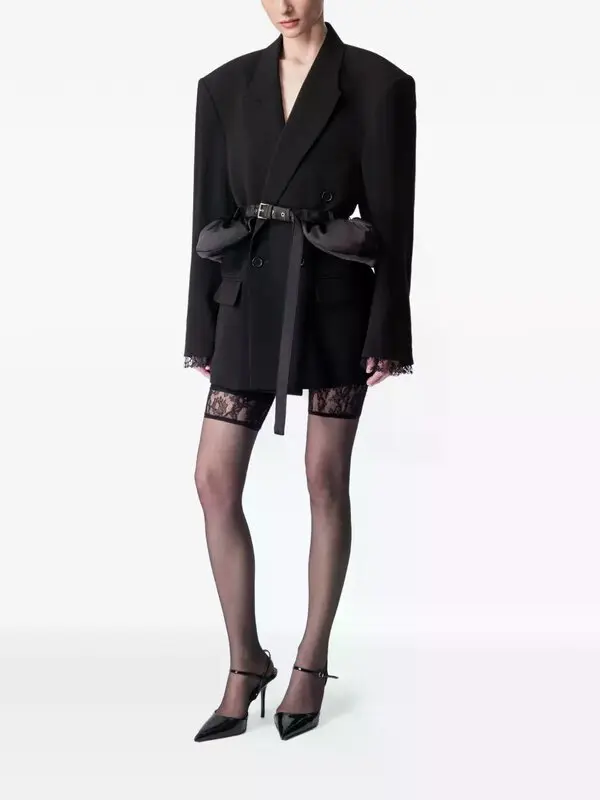ARTICLE TEN Double-breasted Blazer With Lace Detail