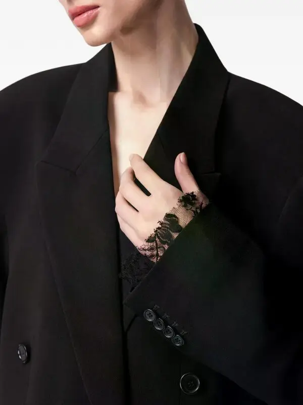 ARTICLE TEN Double-breasted Blazer With Lace Detail