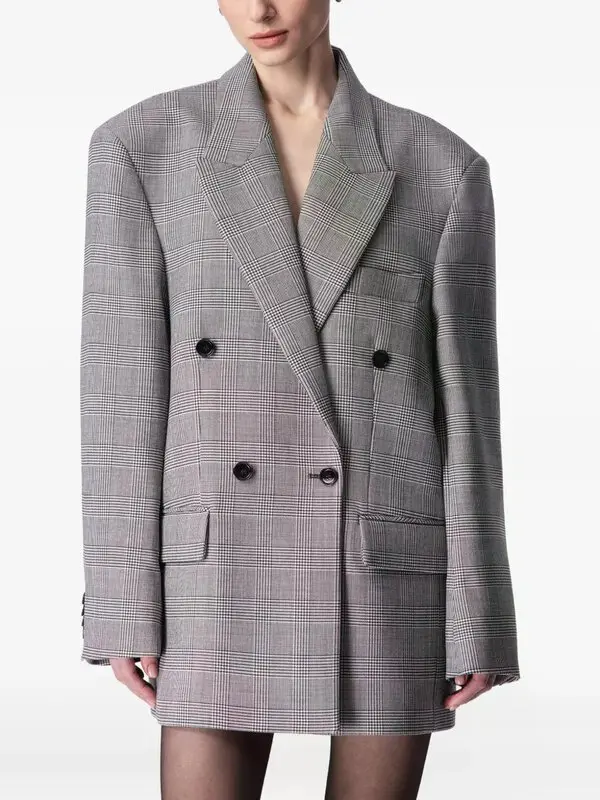 ARTICLE TEN Prince Of Wales Check Double-breasted Blazer