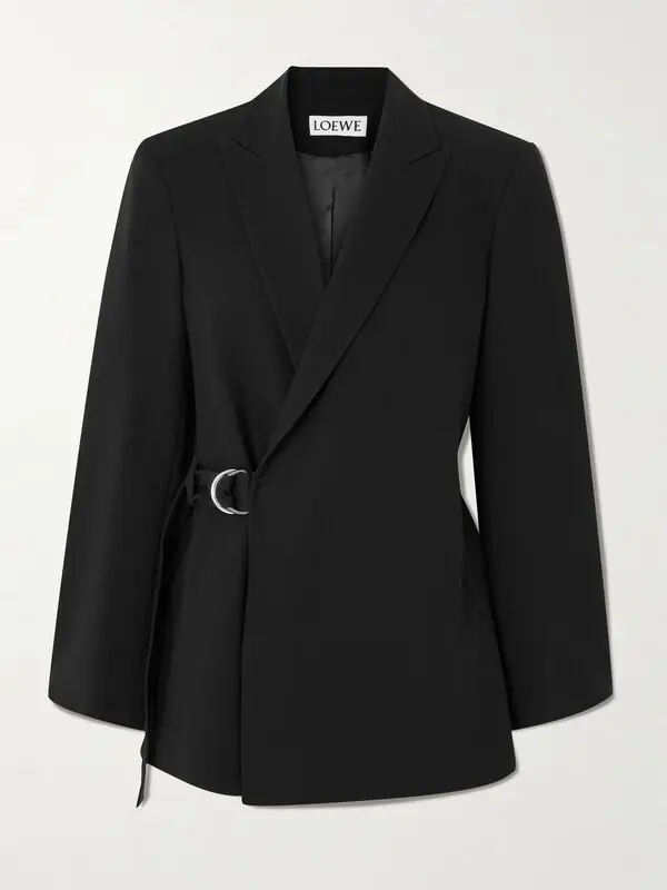 Loewe Belted Wool Blazer - Black