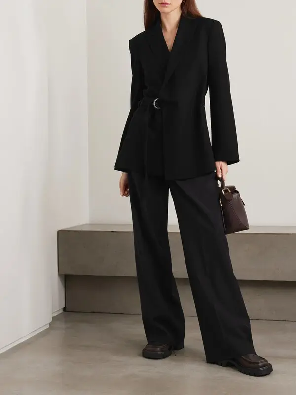Loewe Belted Wool Blazer - Black