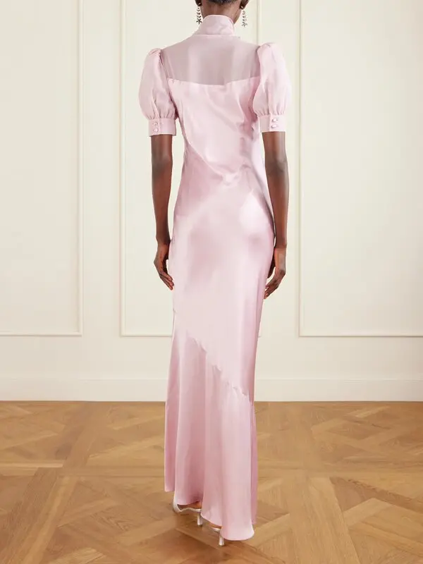 Alessandra Rich Silk-satin And Georgette Gown