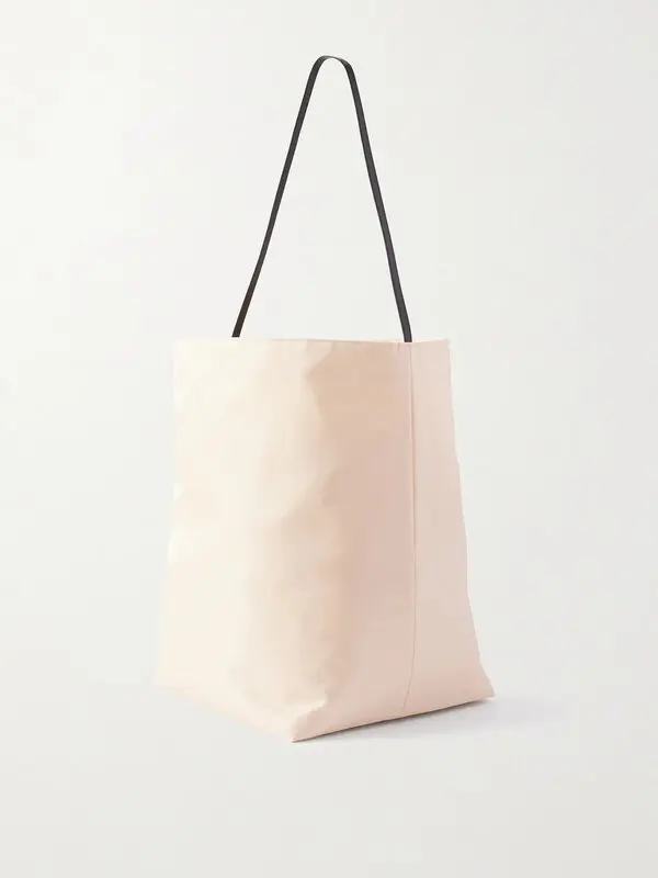 VALESQUE Leather-trimmed Nylon-satin Bucket Tote