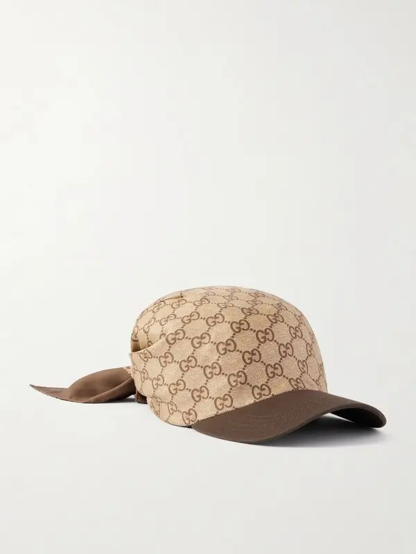 Gucci Cotton-twill Trimmed Printed Silk-twill Baseball Cap