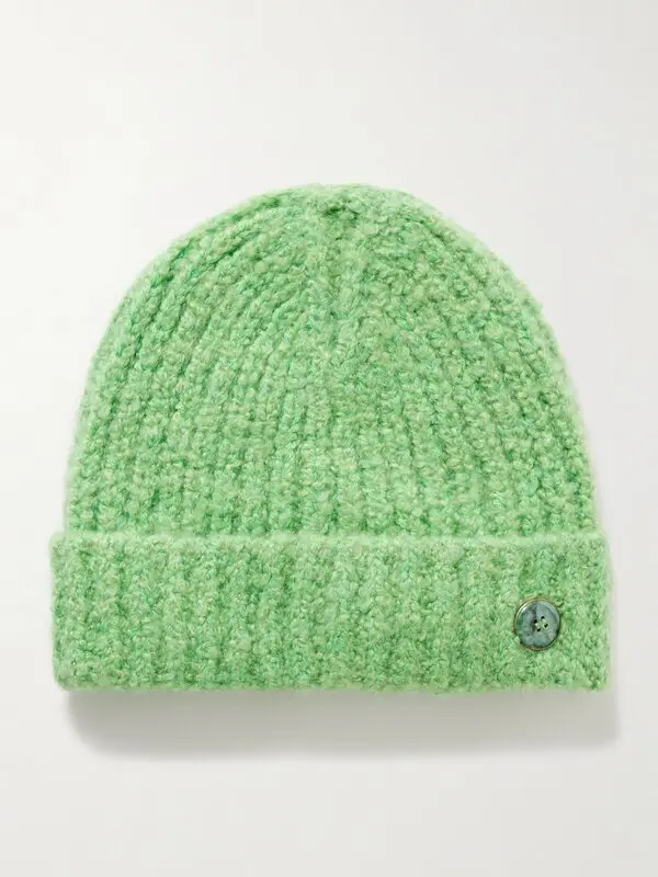 GOD'S TRUE CASHMERE God’s True Cashmere Button-embellished Ribbed Beanie