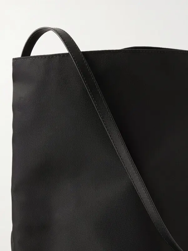 VALESQUE Leather-trimmed Shell Bucket Tote