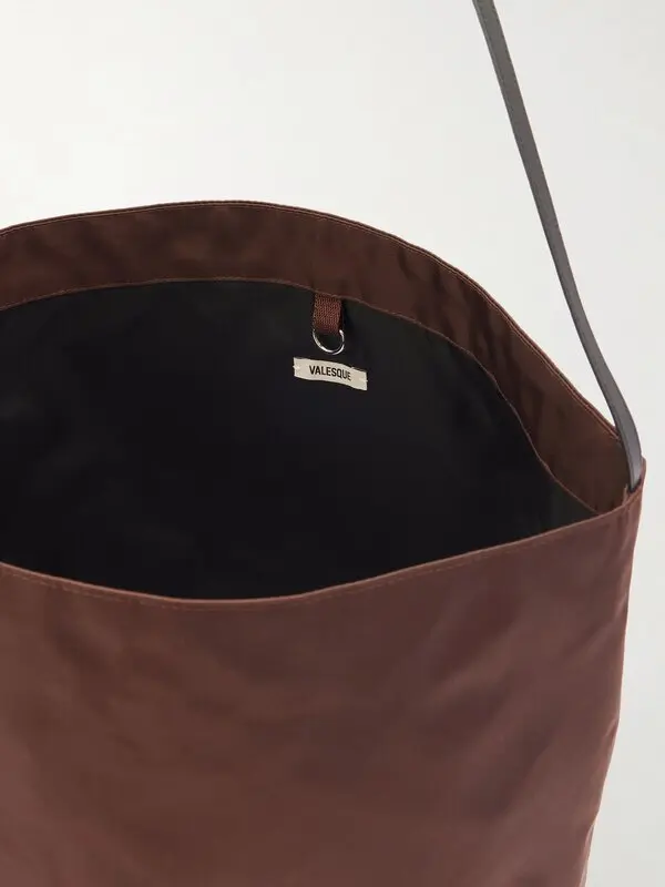 VALESQUE Leather-trimmed Shell Bucket Tote