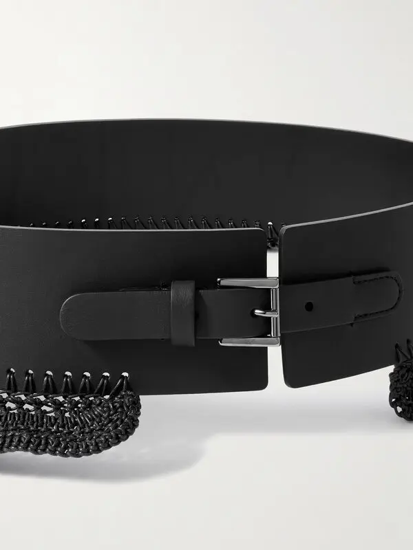 Anderson's Crochet-trimmed Leather Waist Belt