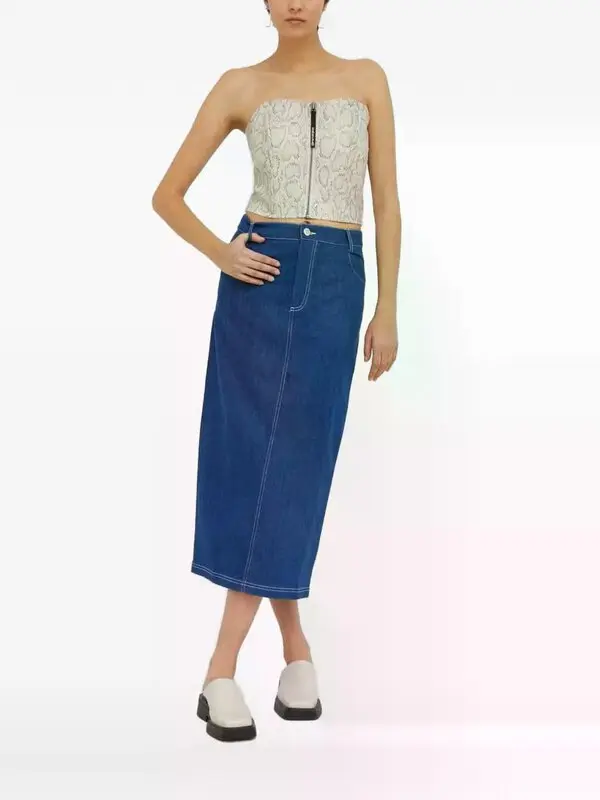 RÉSUMÉ Snakeskin-print Zip-up Top - Neutrals