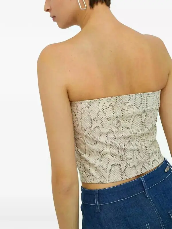 RÉSUMÉ Snakeskin-print Zip-up Top