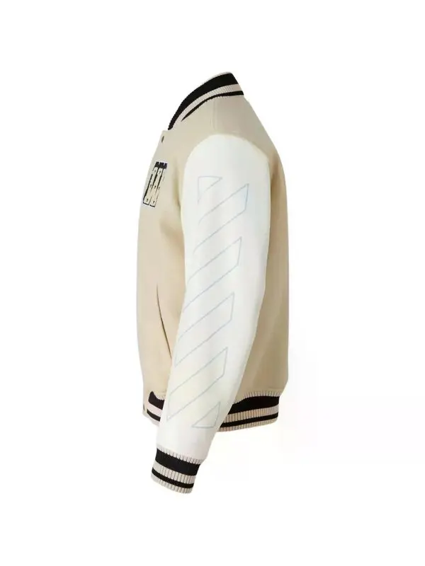 Off-White Logo-patch Bomber Jacket - Neutrals