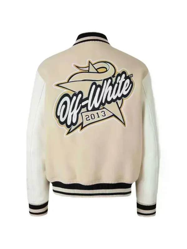 Off-White Logo-patch Bomber Jacket - Neutrals