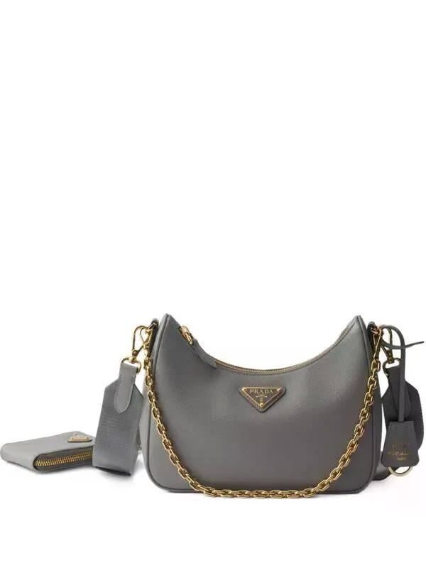 Prada Re-edition 2005 Saffiano Leather Shoulder Bag - Grey